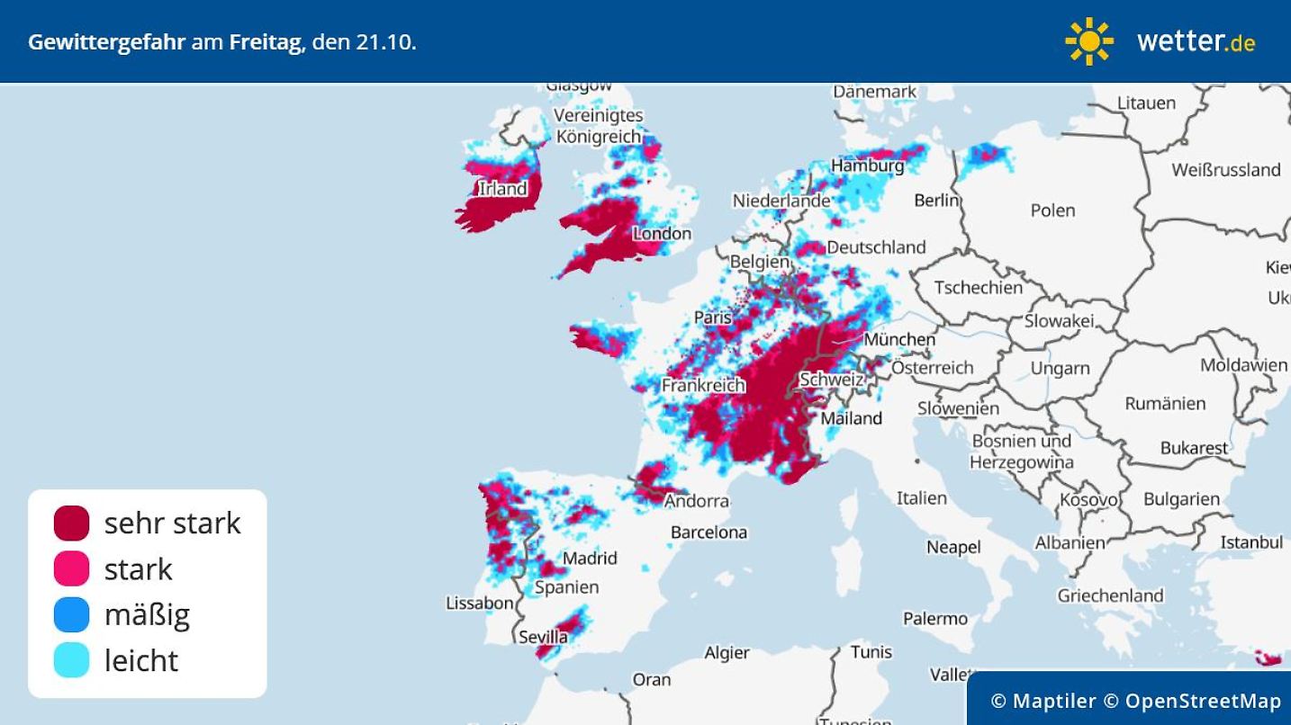 Unwetter Europa: Sturmtief bringt Gewitter, Starkregen, Hagel, Orkan - Auswirkungen bis ...