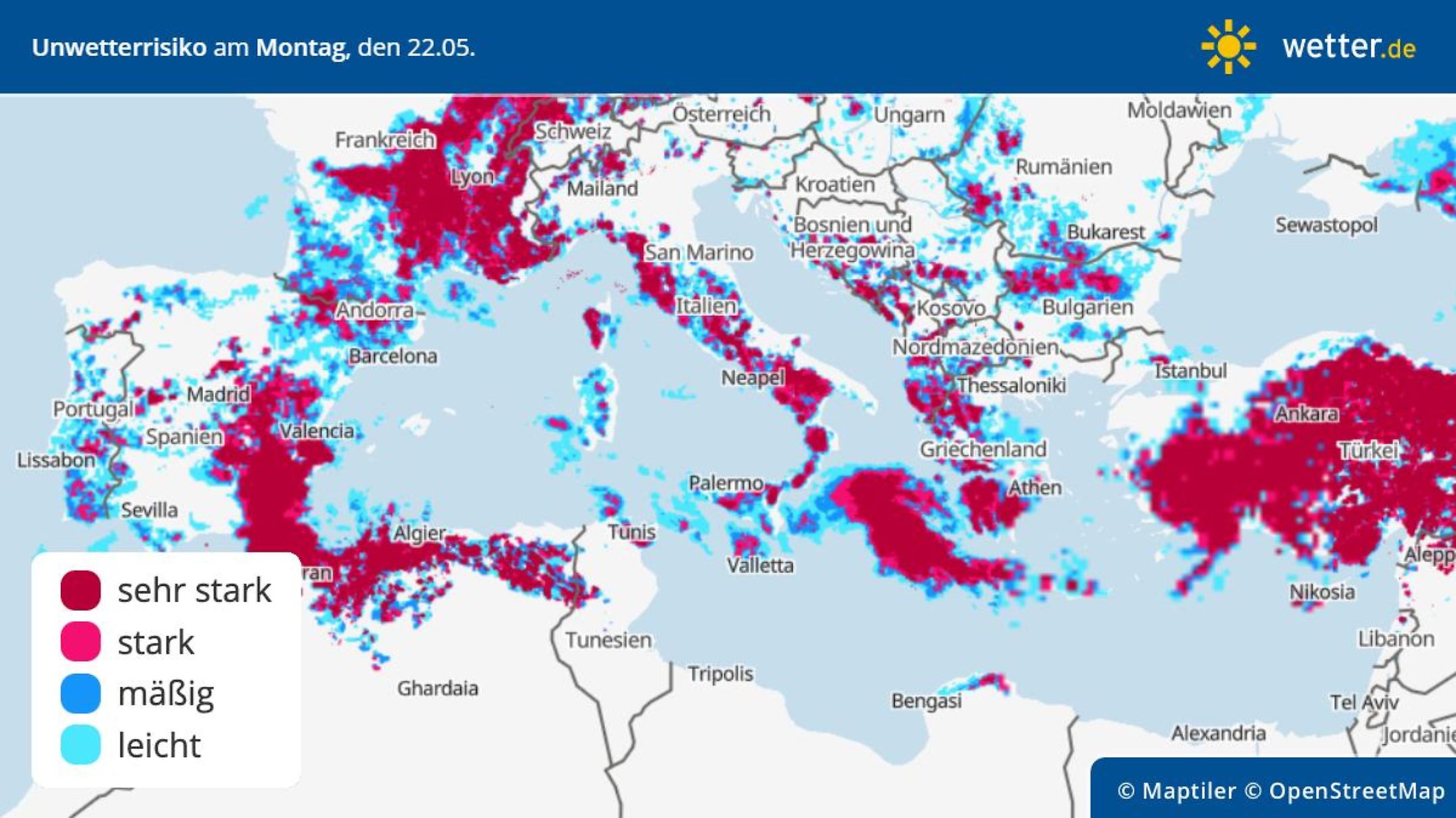 Unwetter mit Hagel und Sturmböen in Europa: Gewitter und Starkregen treffen Südspanien am ...