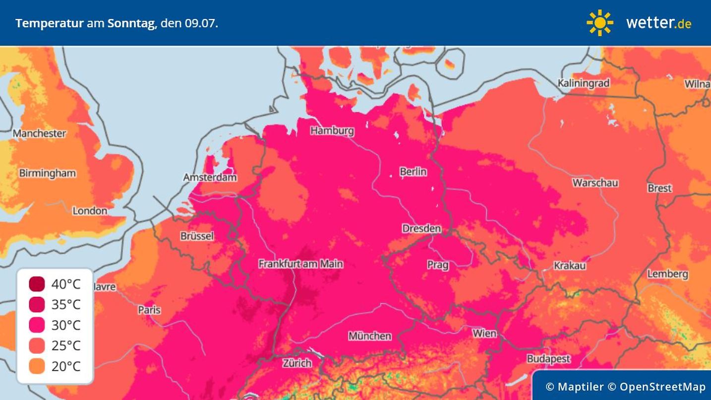 Hitzewelle am Wochenende: Bis zu 40 Grad in Deutschland möglich | wetter.de