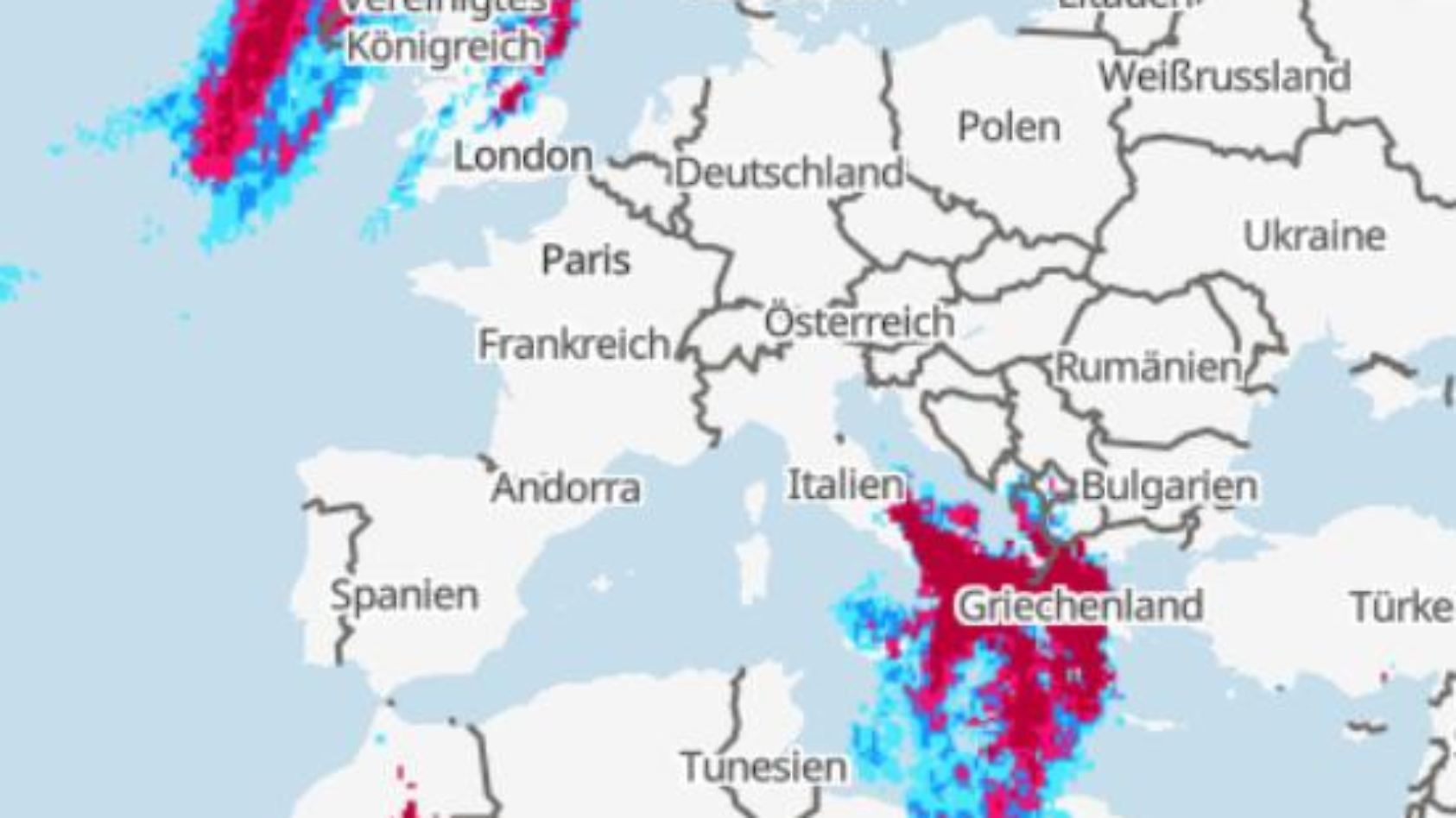 Unwetter Europa: Gewitter, Starkregen, Sturm, großer Hagel - Tornado-Gefahr in Urlaubsregionen ...