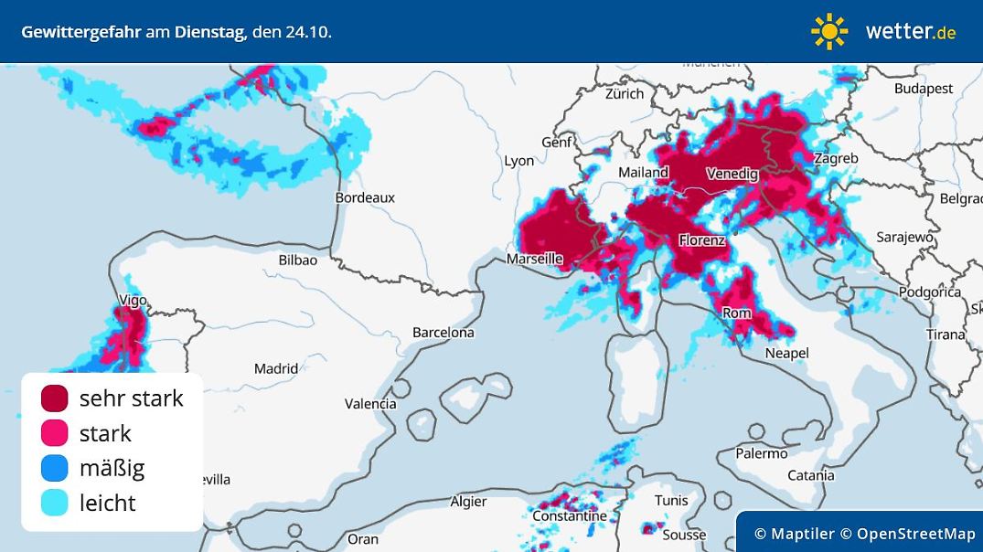 Unwetter Europa aktuell: Gewitter, Starkregen, Hagel, Sturm & Tornados - Gefahr in ...