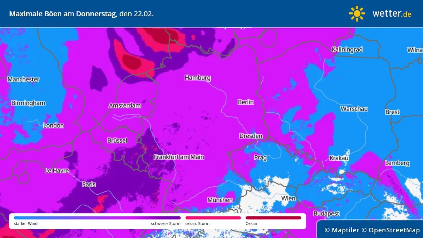Sturmtief trifft Europa mit Orkanböen und schickt Deutschland Frühlingsmilde, dann Kälte ...