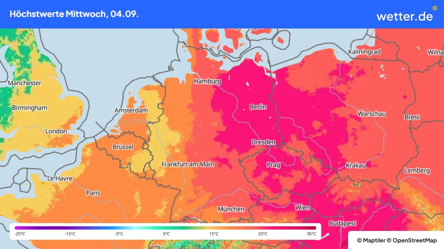 Hitzewelle in Deutschland erreicht Höhepunkt, während explosive Luft für Unwetter, Gewitter ...