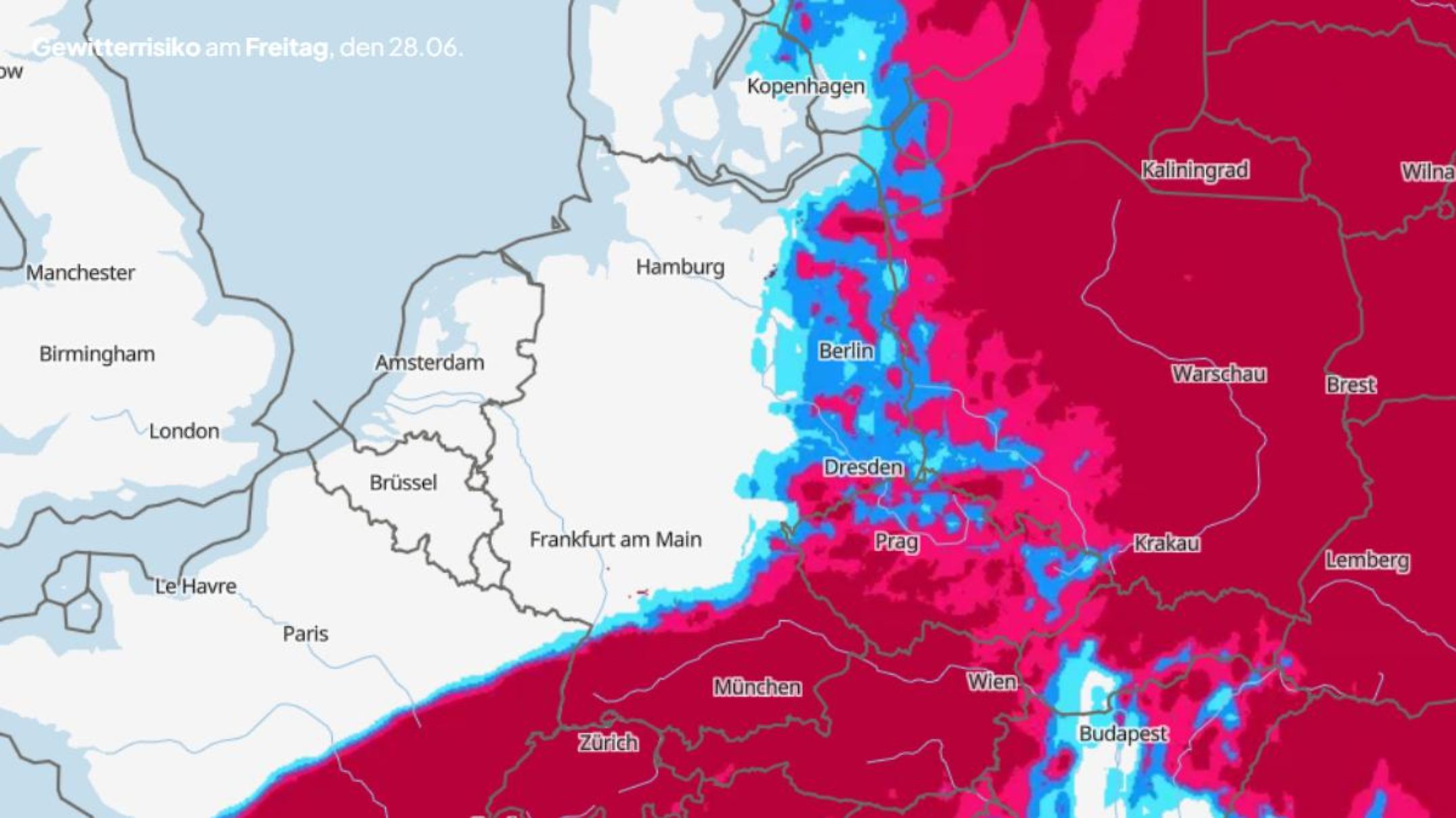Unwetter-Fahrplan Deutschland: Gewitter, Starkregen, Hagel, Sturm - Kaltfront beendet Sommer ...