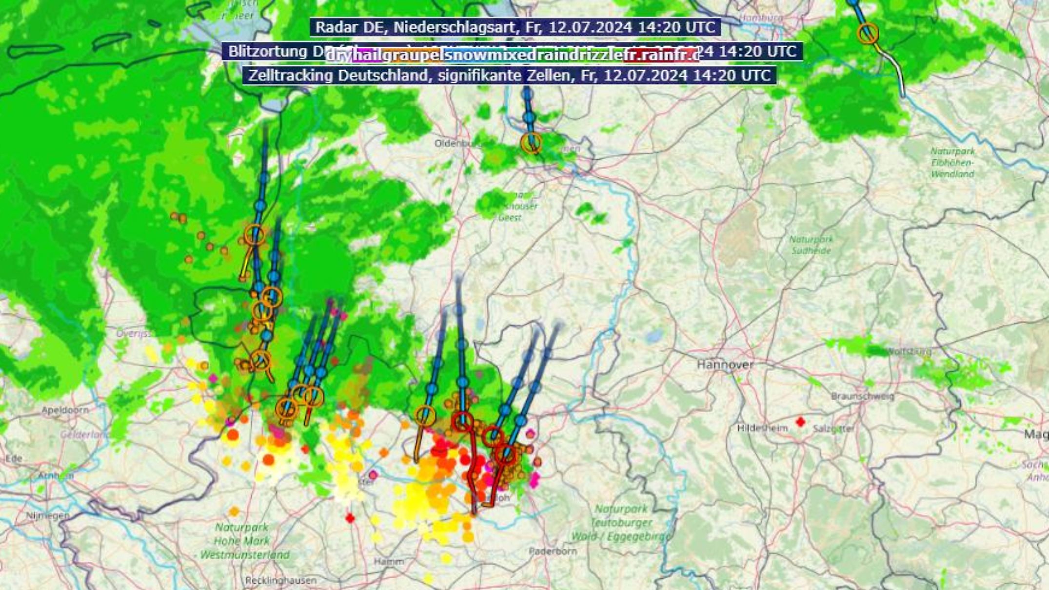 Wetter und Wetterthemen am 12.07.2024: Tornado-Verdachtsfälle, Hagel und Überschwemmungen am ...
