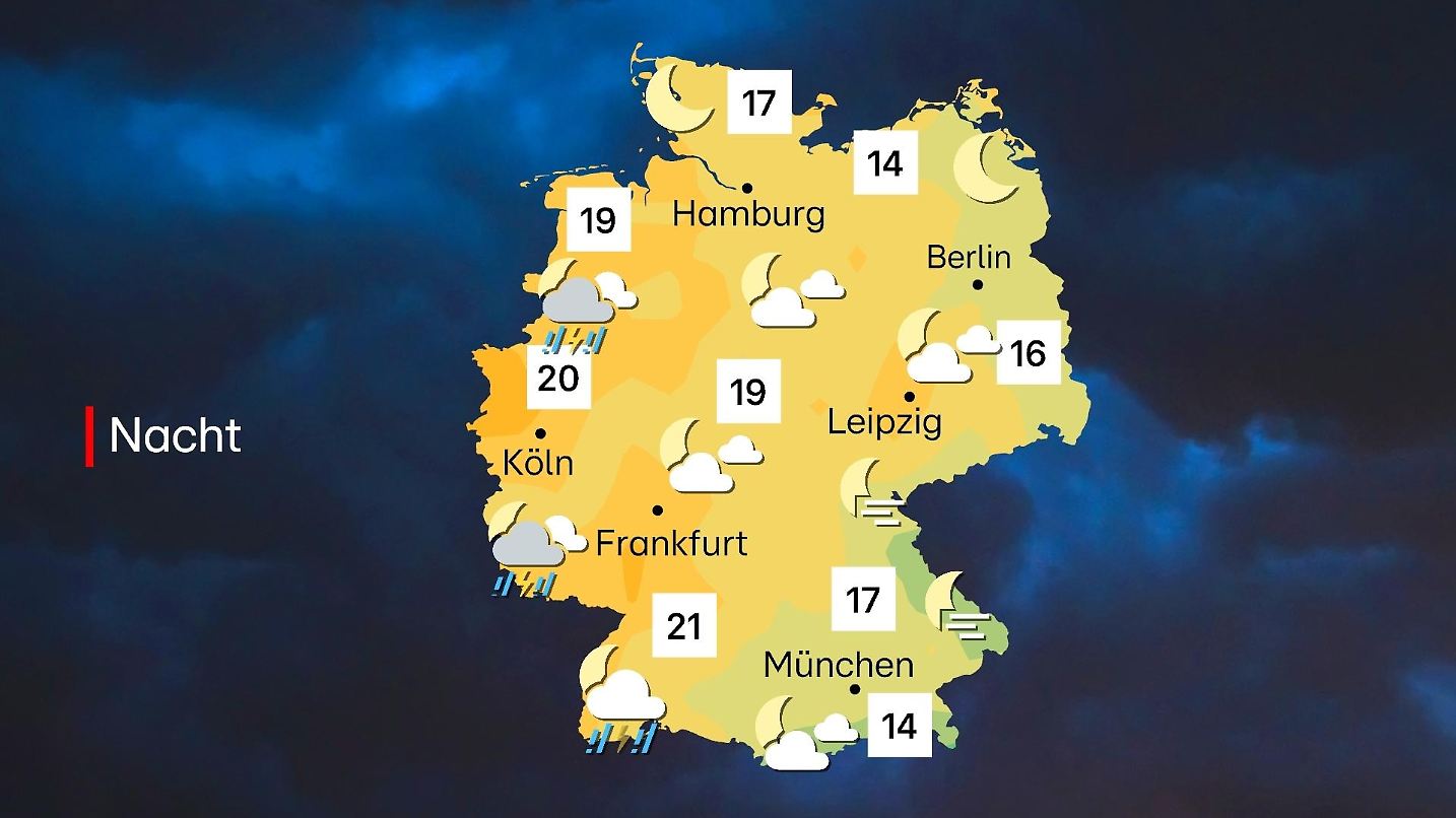 Wetter und Wetterthemen am 20.07.2024: Aus dem Westen: Gewitter aus Frankreich auf dem Weg ...
