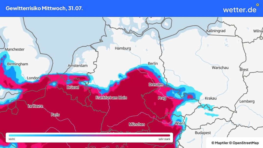 Unwettergefahr in Deutschland: Hitze mit 35 Grad - dann heftige Gewitter mit Hagel und ...