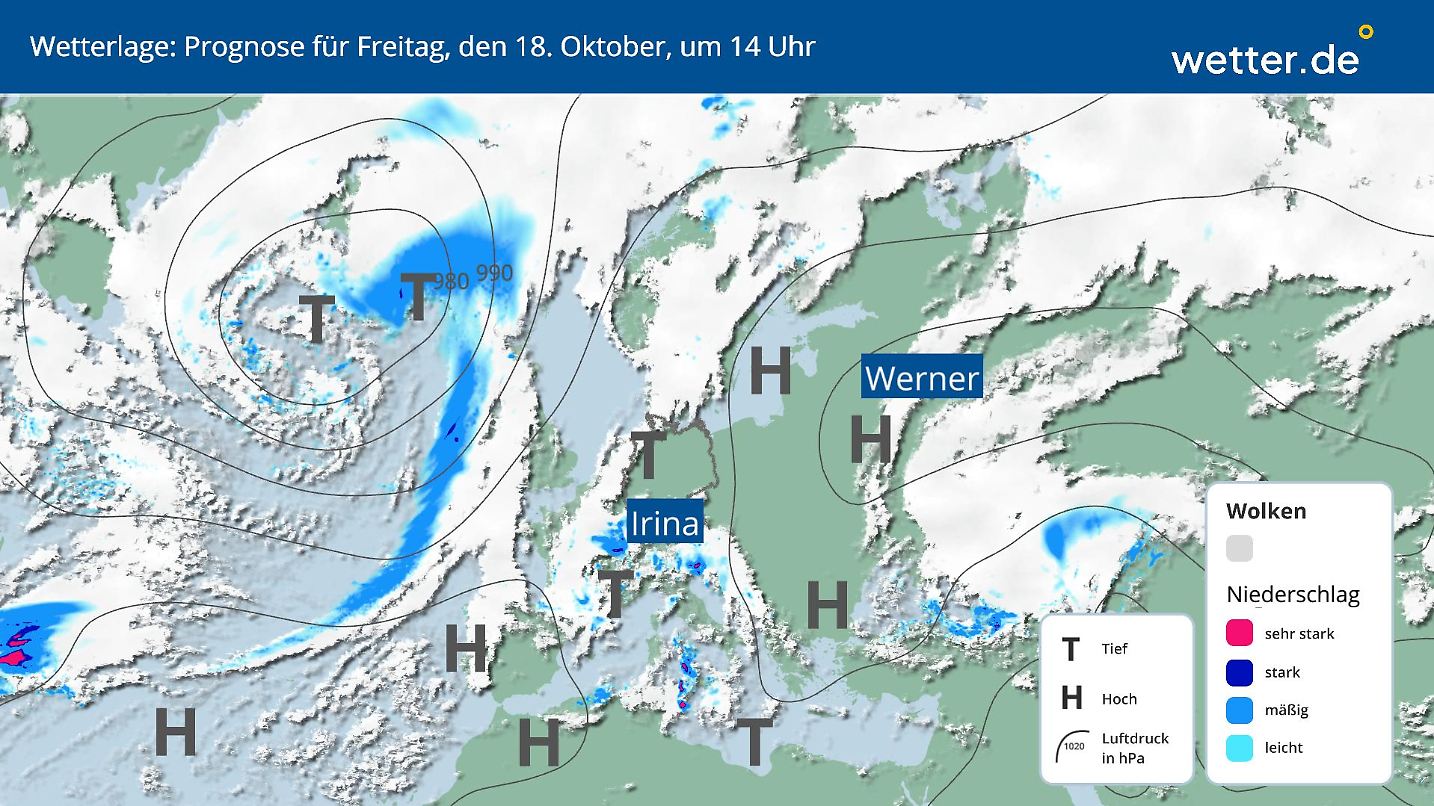 Wetter und Wetterthemen am 17.10.2024: Im Westen könnte etwas Regen fallen, ansonsten wird die ...