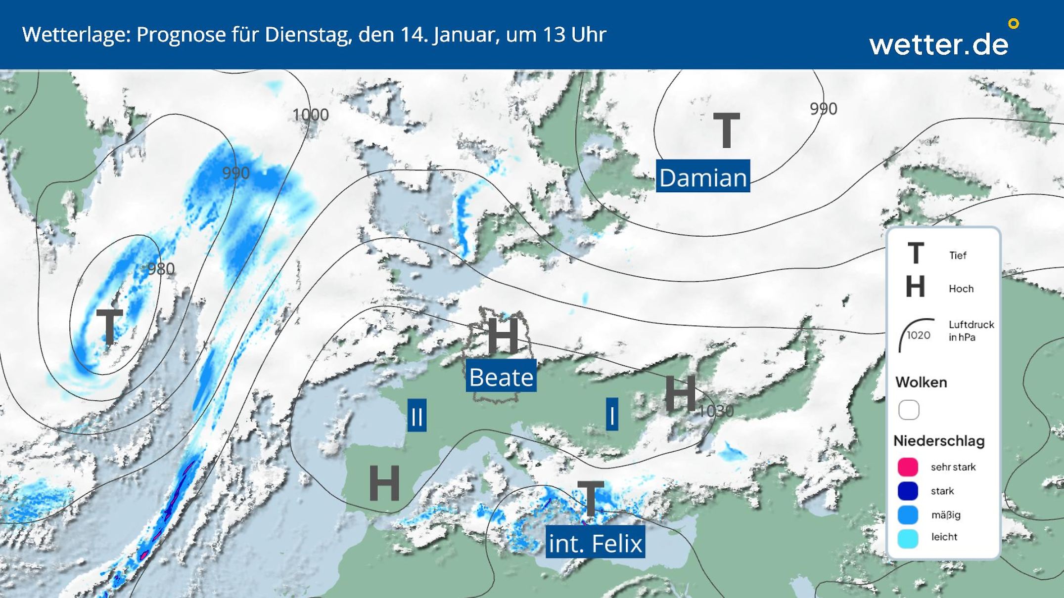 Wetter und Wetterthemen am 14. Januar: Glätte durch Schnee und Eisregen | wetter.de