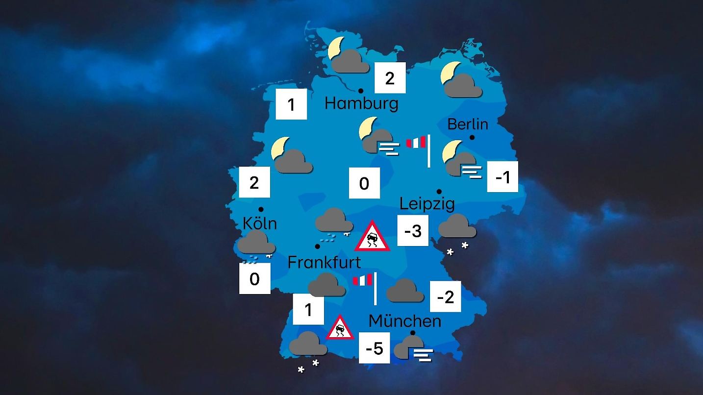 Wetter und Wetterthemen am 6. Februar: Frost und Glätte in der Nacht, teils mit Nieselregen oder ...