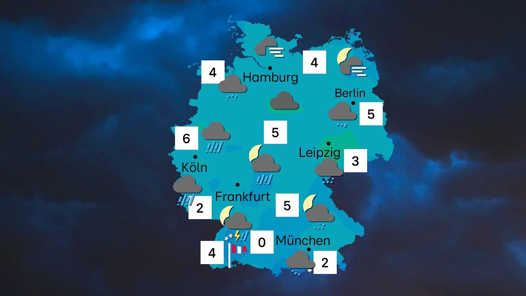 Wetter und Wetterthemen am 25. Februar: Sturm in Frankreich erreicht Deutschland in der Nacht ...