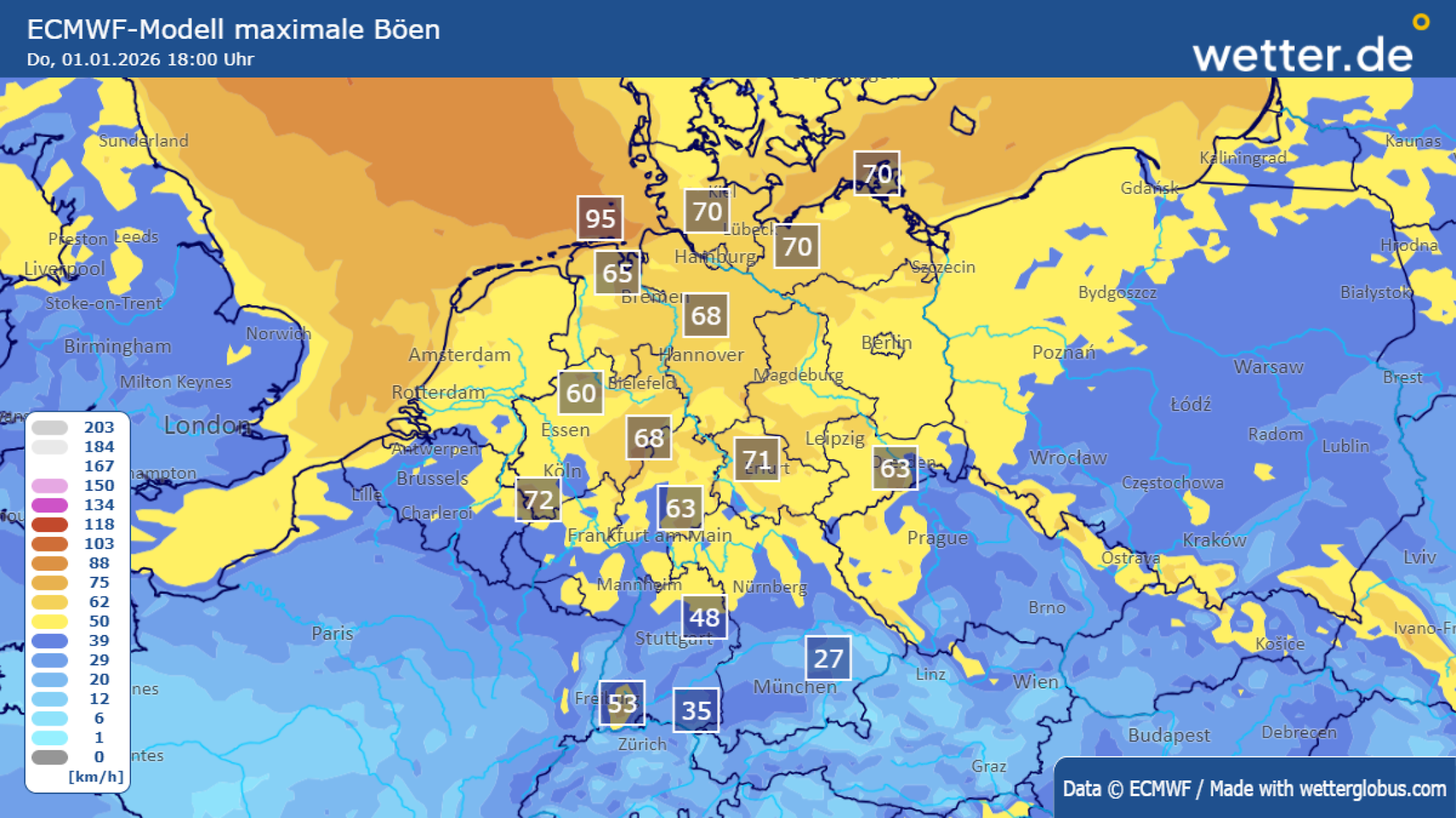 Wetter aktuell für Silvester und Neujahr: Sturmtief mischt den ...