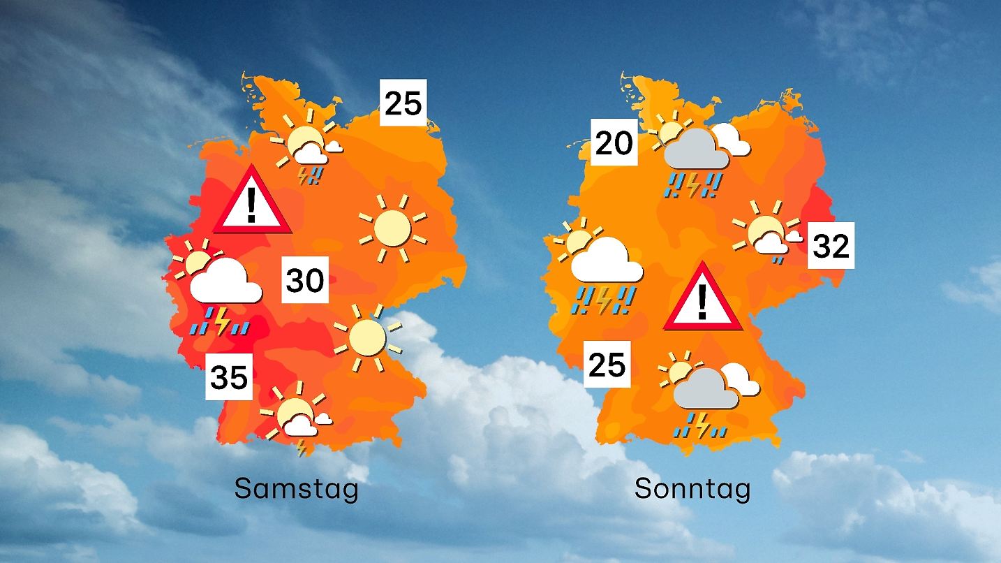 Unwetter Deutschland: Nach Hitze drohen Schwüle, Gewitter, Starkregen und Hagel | wetter.de