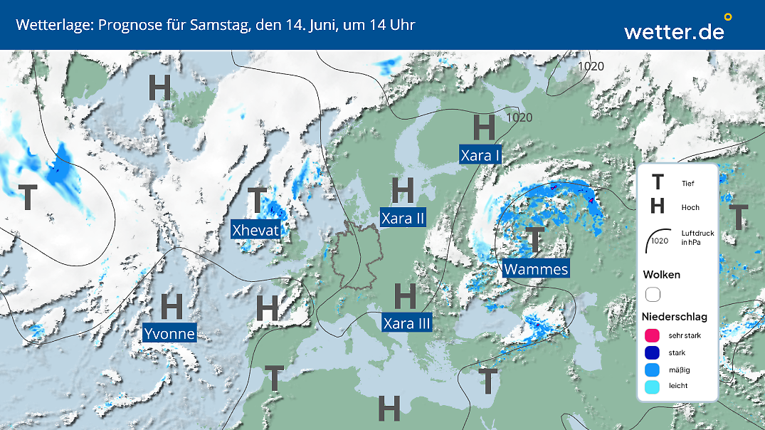Der Wetter-Tag am 14. Juni: Unwetter aktuell in Deutschland - Gewitter mit Starkregen, Hagel und ...