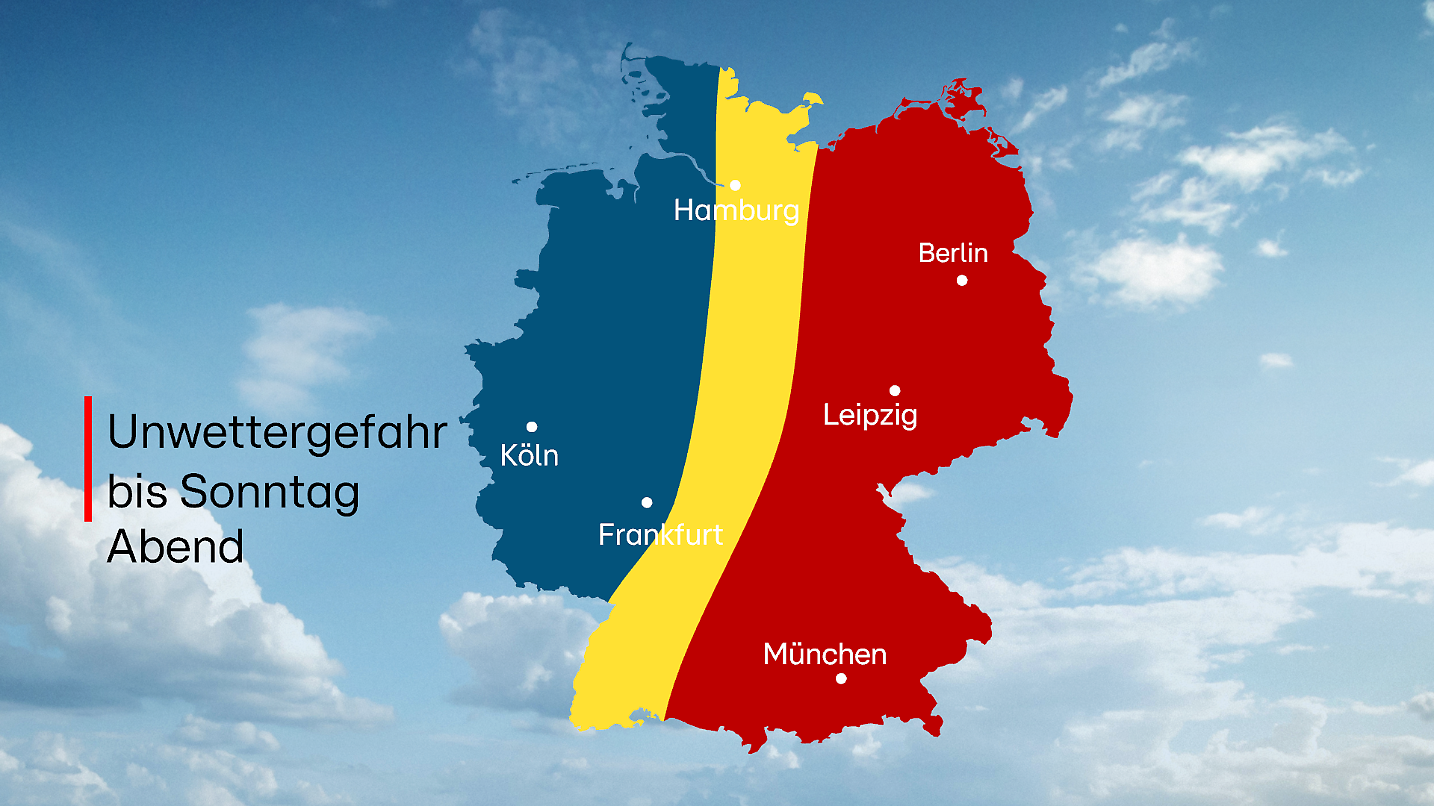 Der Wetter-Tag am 14. Juni: Unwetter aktuell in Deutschland - Gewitter mit Starkregen, Hagel und ...