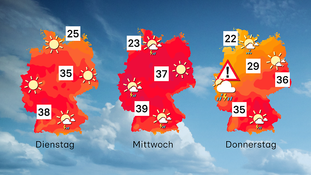 Gewitter mit Unwettergefahr beenden extreme Hitze - Sommer wird wieder normal | wetter.de