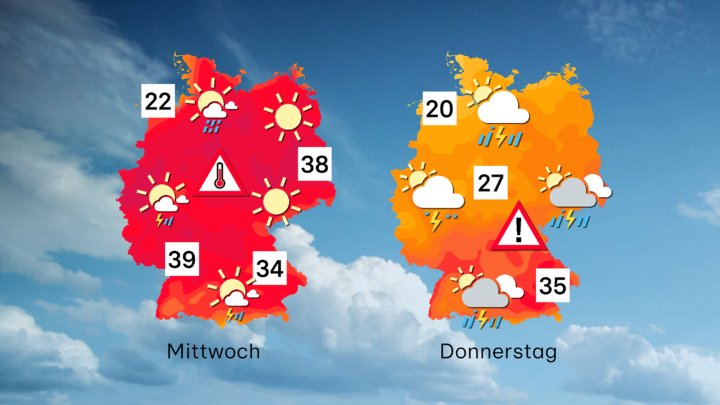 Gewitter mit Unwettergefahren beenden die Hitzewelle in Deutschland | wetter.de