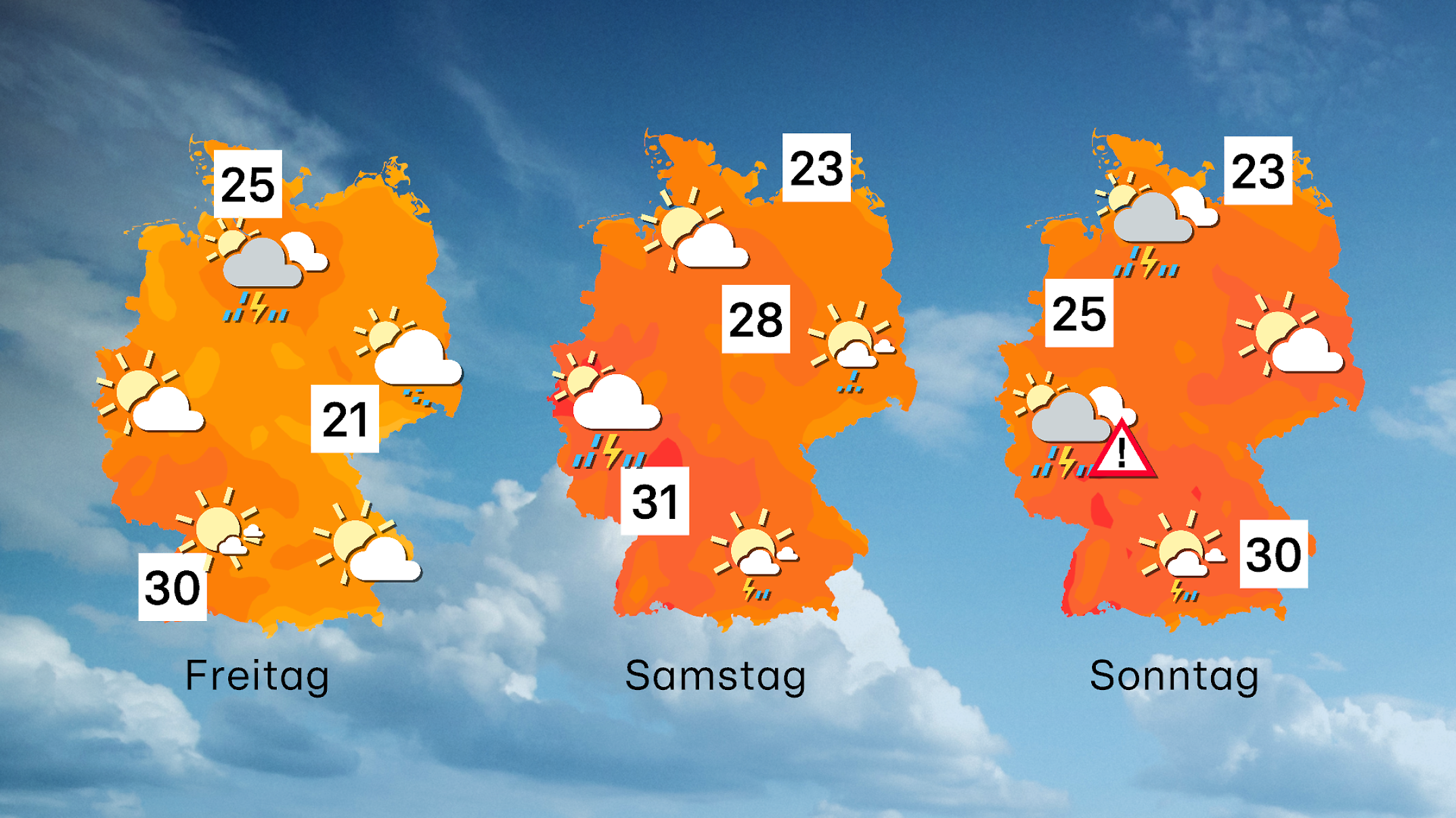 Wetter am Wochenende in Deutschland: Sommer-Comeback, bevor Unwetter und Gewitter mit Starkregen ...