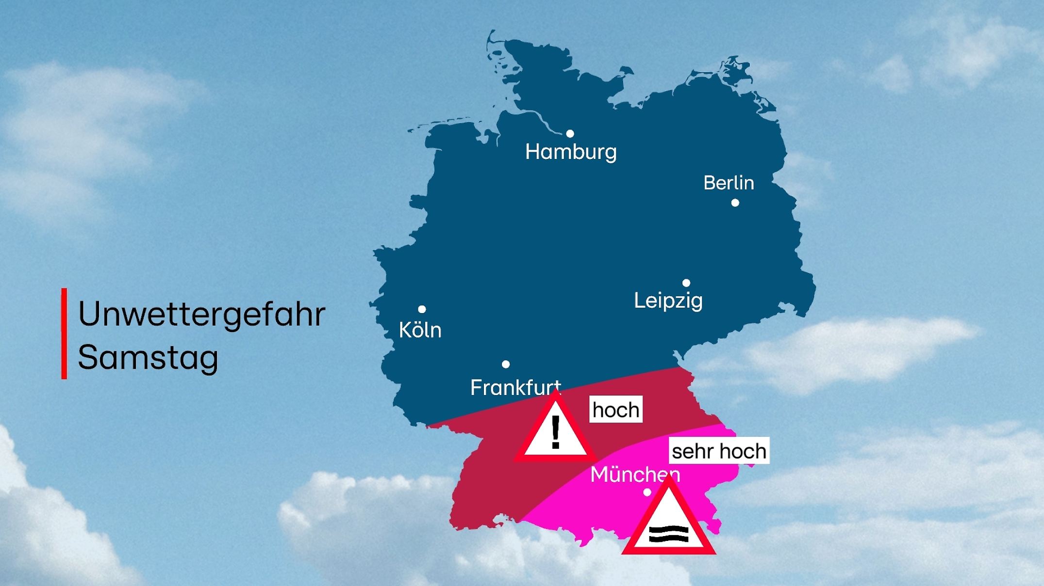 Unwetterfahrplan für Deutschland: Gewitter und Dauerregen im Süden - Unwetter mit Starkregen ...
