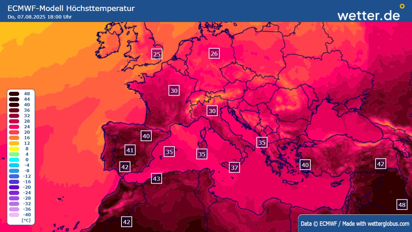 Extreme Temperaturen: Hitzewelle in Spanien und der Türkei - steigende Temperaturen in Italien ...