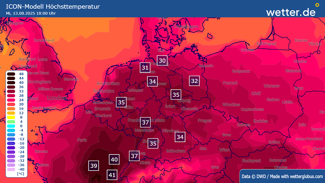 Unwetter Deutschland: Extreme Hitzebelastung bei bis zu 40 Grad, dann Schwüle und Gewitter mit ...