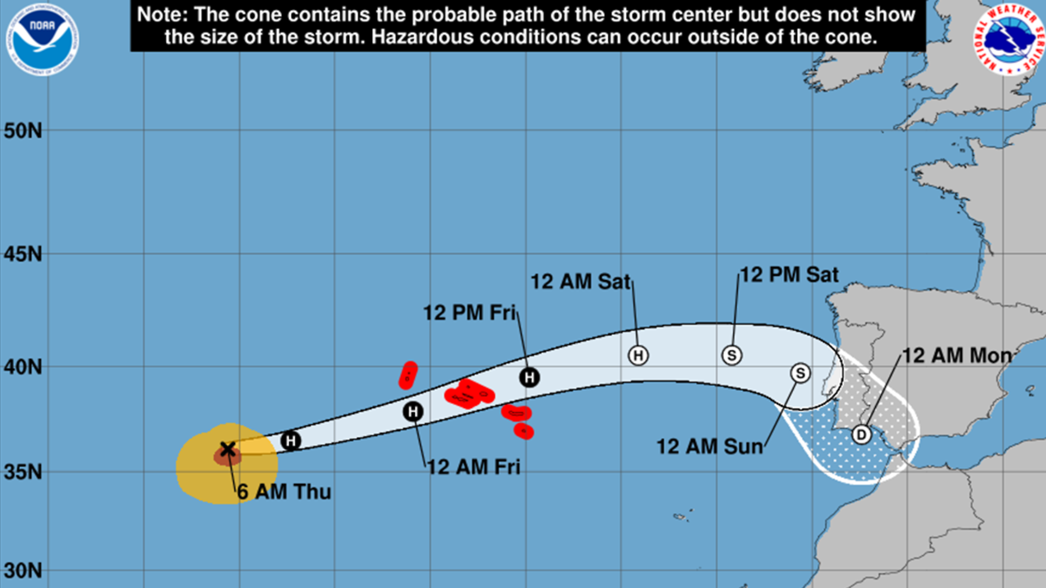 Unwetter-Gefahr: Hurrikan Gabrielle steuert auf Portugal und Spanien zu ...